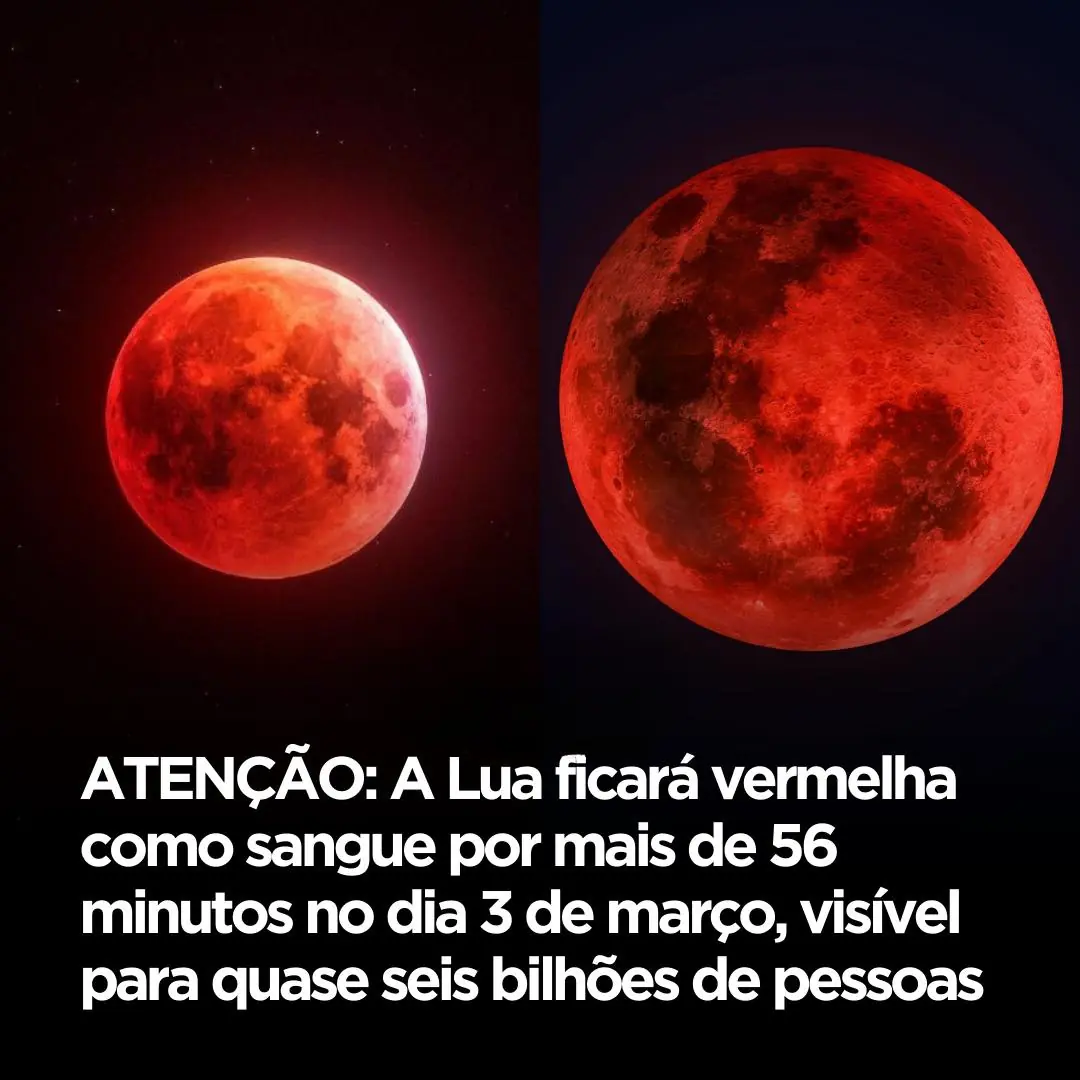 Lua vermelha “como sangue” por 56 minutos? Entenda o que é real